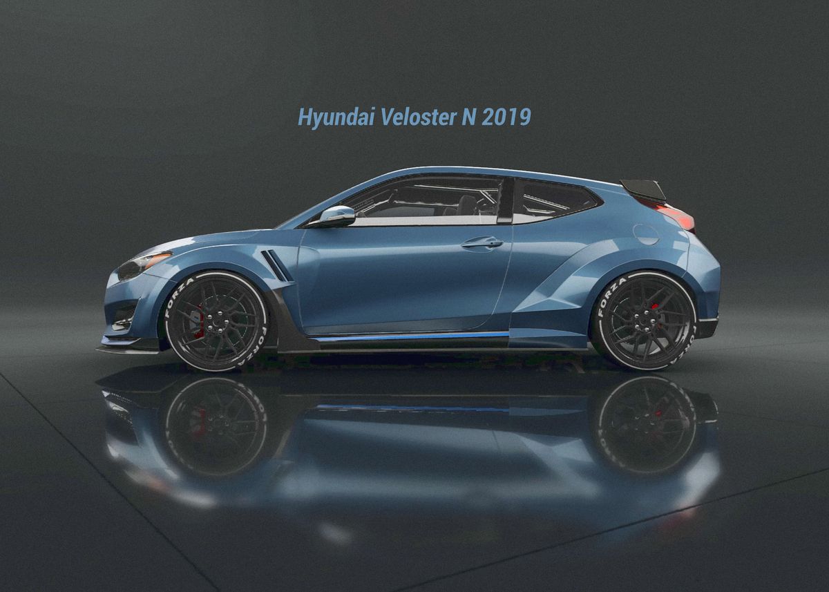 'Hyundai Veloster N 2019' Poster, picture, metal print, paint by One ...