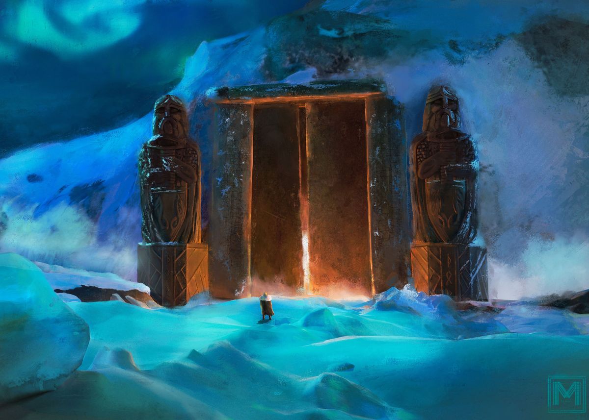 'Valhalla gate' Poster, picture, metal print, paint by Molvak | Displate