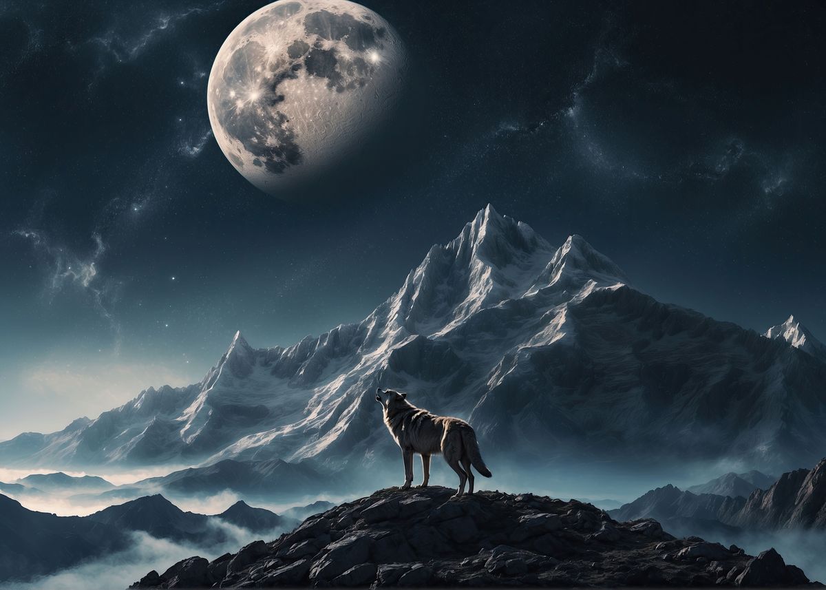 'Howling Wolf' Poster, picture, metal print, paint by LP Design and ...