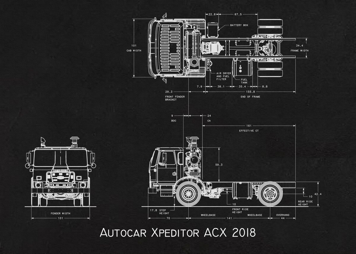 'Autocar Xpeditor ACX 2018' Poster, picture, metal print, paint by JAT ...