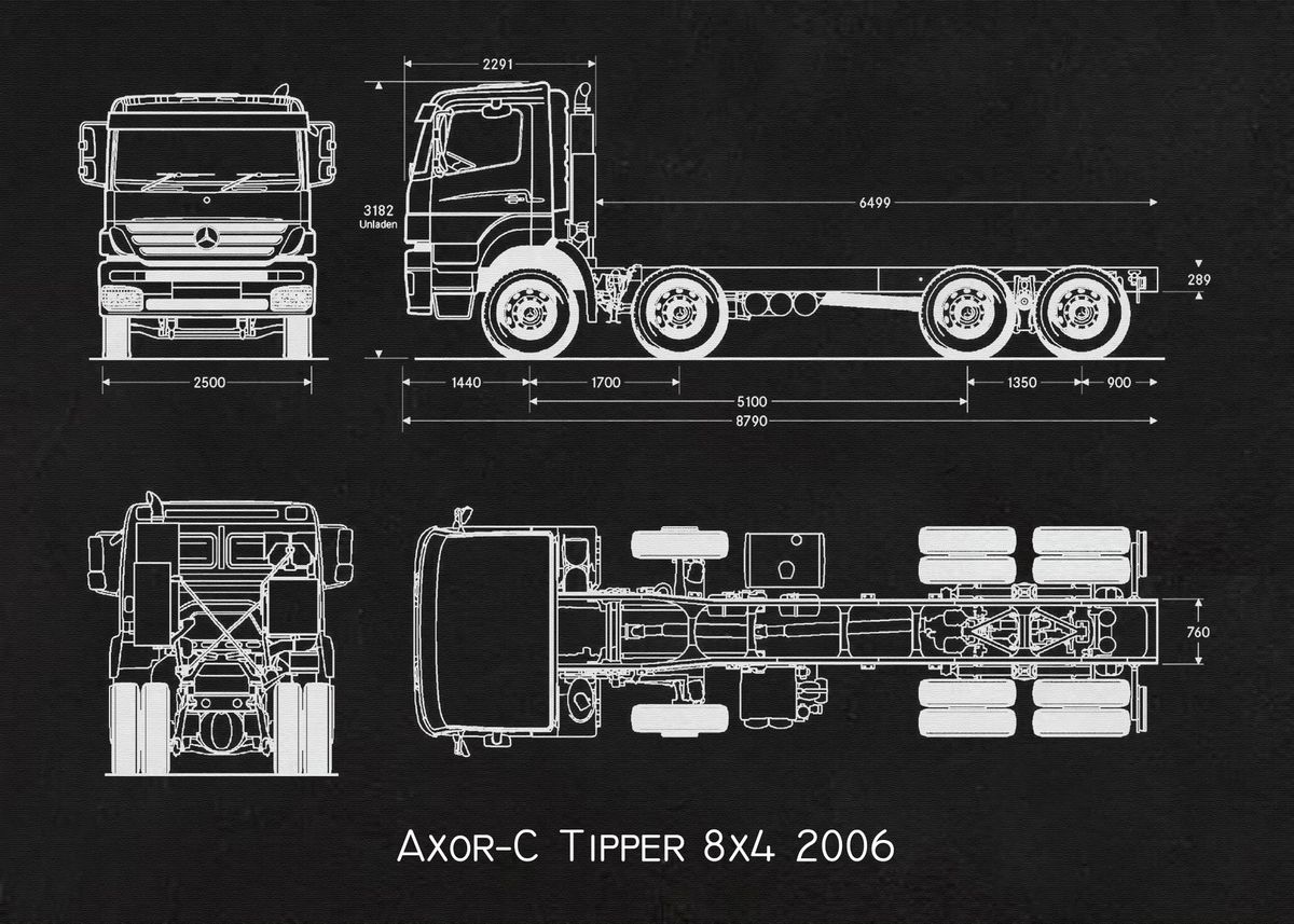 'Axor C Tipper 8x4 2006' Poster, picture, metal print, paint by JAT ...