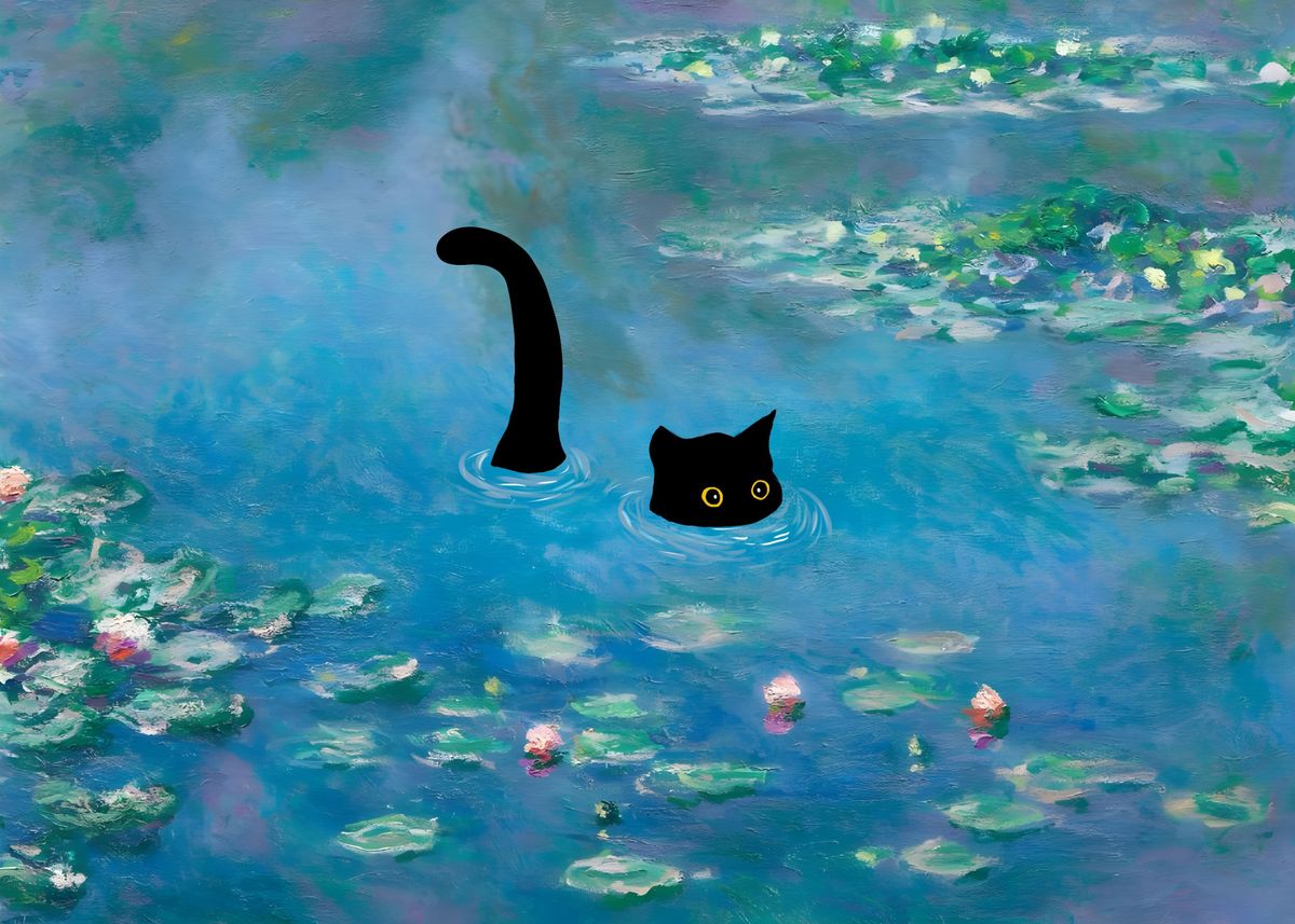 'Monet Water Lily Blue Pond' Poster, picture, metal print, paint by ...