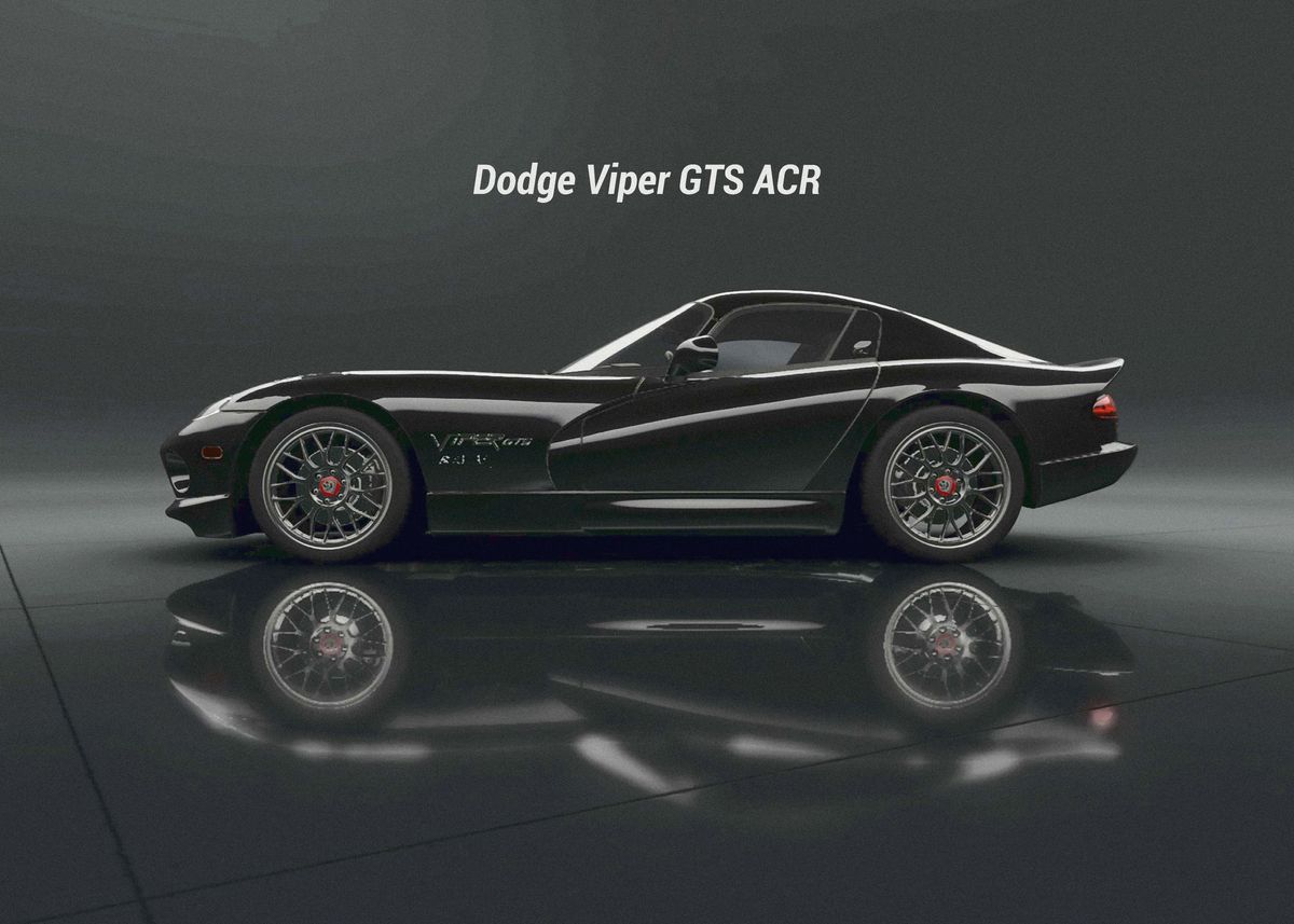 'Dodge Viper GTS ACR' Poster, picture, metal print, paint by One Line ...
