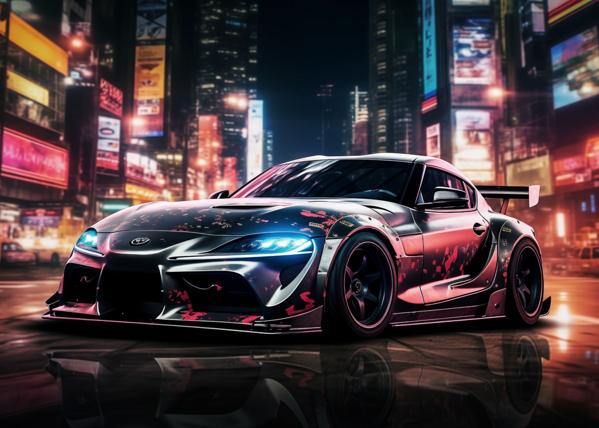 'Night City Supra' Poster, picture, metal print, paint by Operator ...