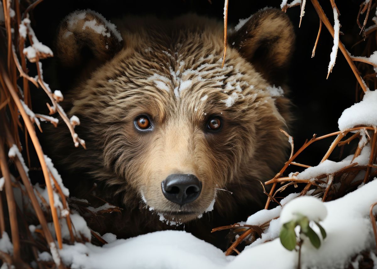 'Brown bear in den ' Poster, picture, metal print, paint by Volodymyr ...