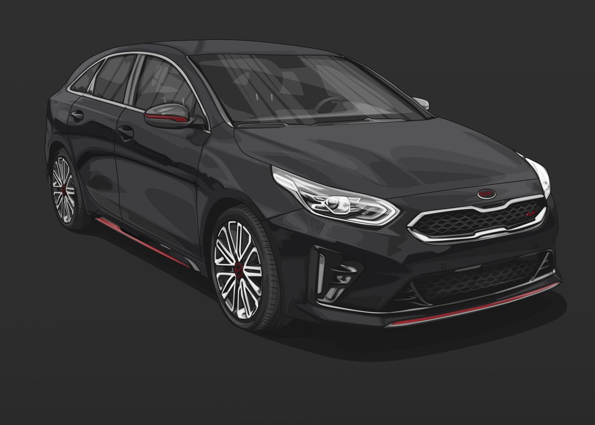 'Kia ProCeed GT' Poster, picture, metal print, paint by POWERDRAWINGS ...
