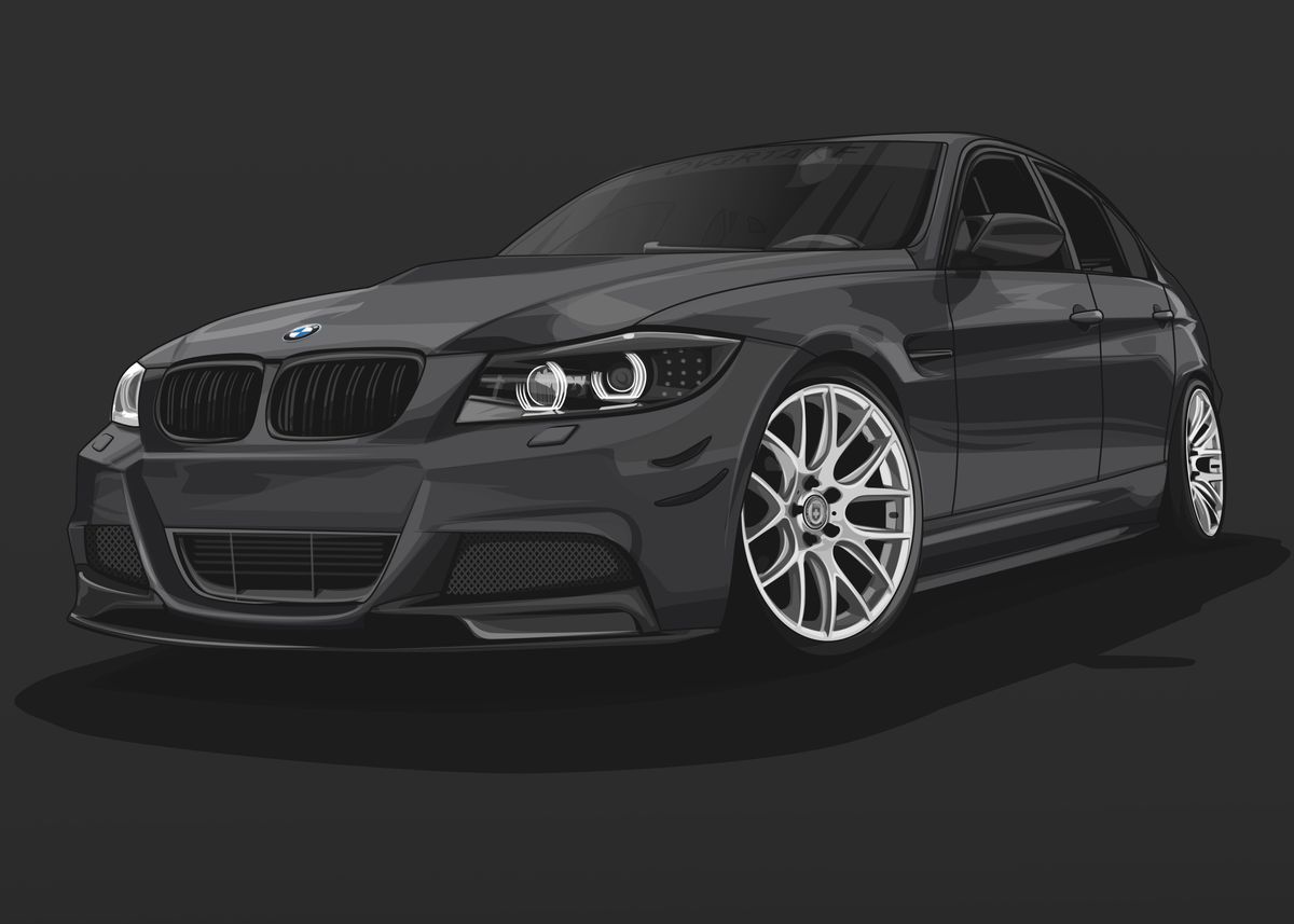 'BMW E90 Static Grey' Poster, picture, metal print, paint by ...