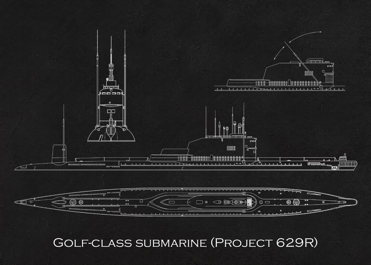 'Golf Class Submarine Proj' Poster, picture, metal print, paint by ...