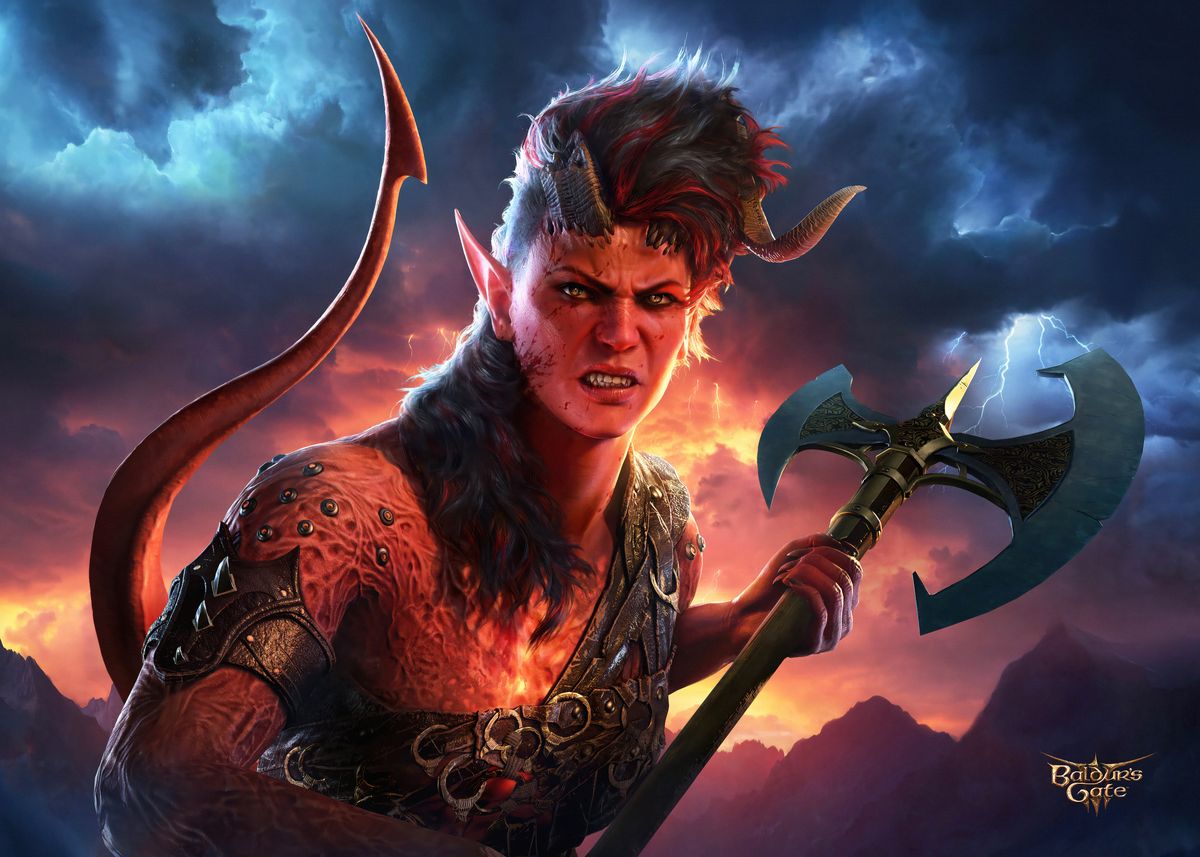 'Karlach Cliffgate' Poster, picture, metal print, paint by Dungeons and ...