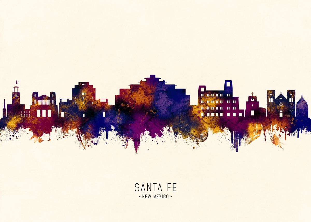 'Santa Fe Skyline' Poster, picture, metal print, paint by Towseef Dar ...