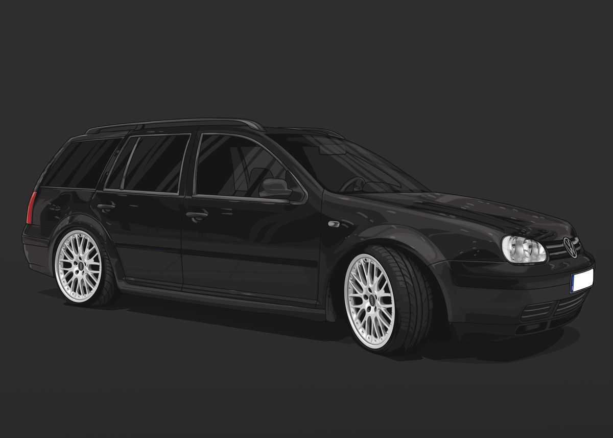 'VW Golf MK4 Variant BBS' Poster, picture, metal print, paint by ...