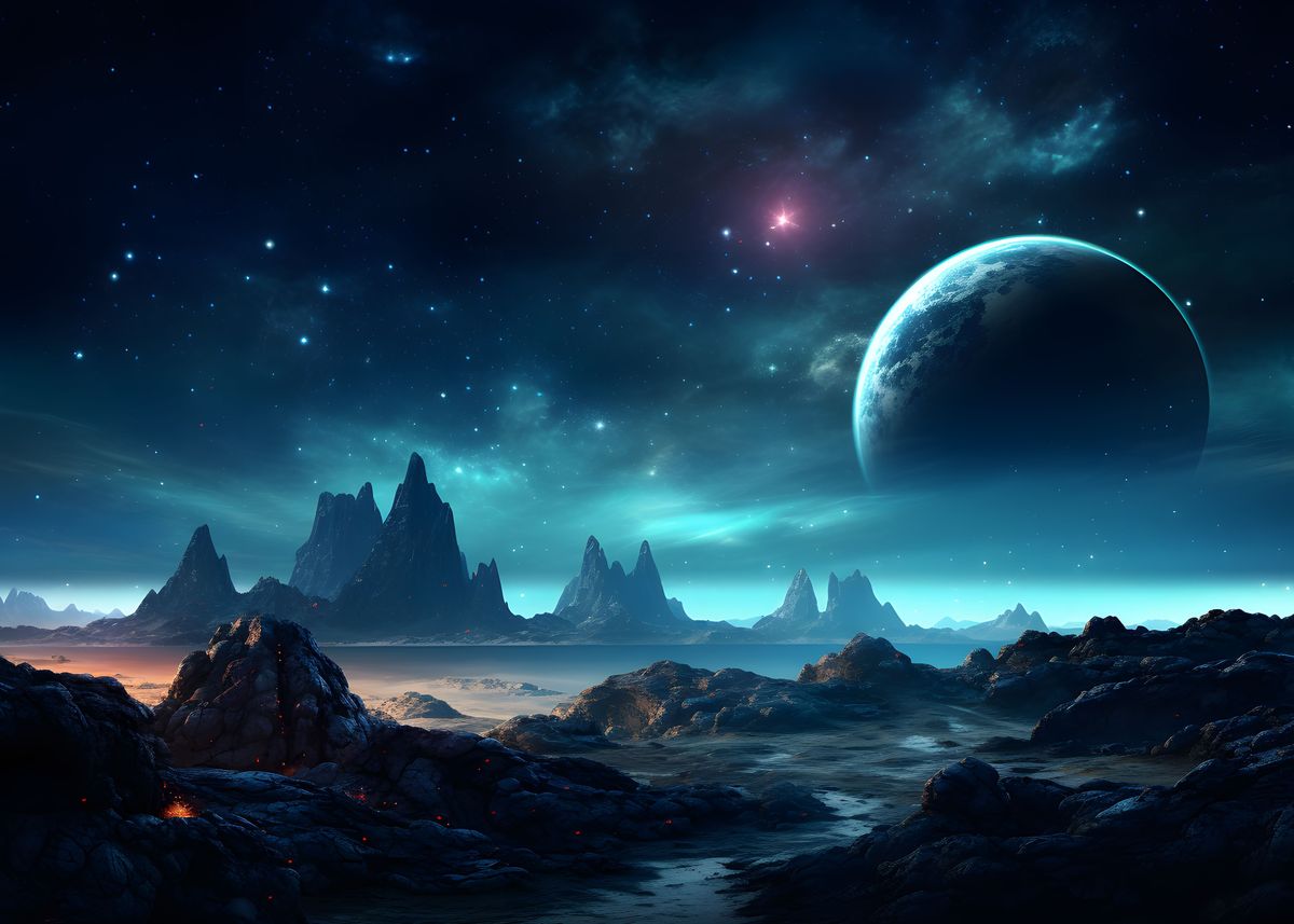 'Landscape Outer Space' Poster, picture, metal print, paint by Amazing ...