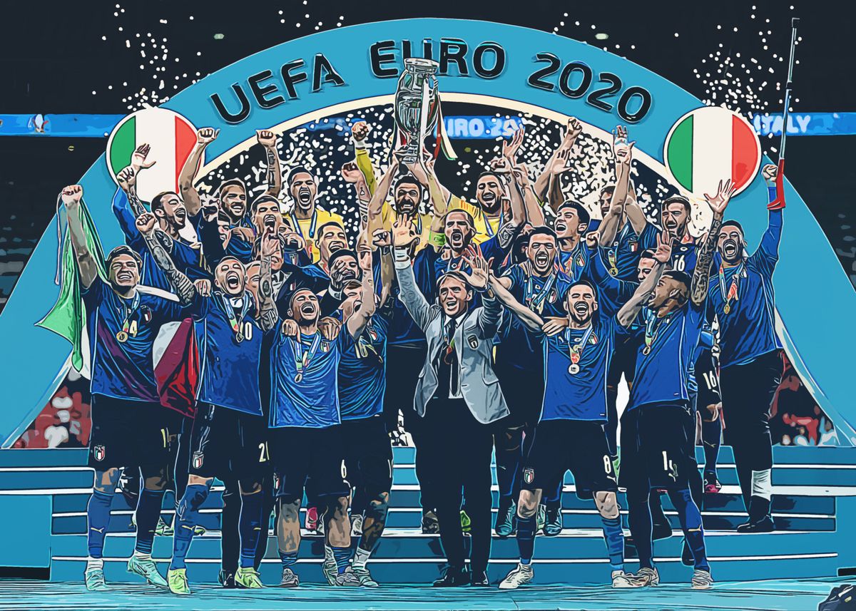 'Italy Euro 2020' Poster, picture, metal print, paint by Benny Jacobs ...