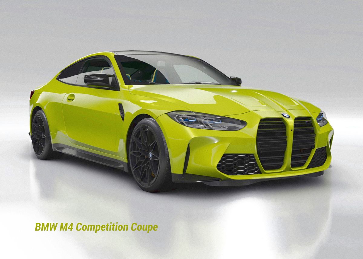 'BMW M4 Competition Coupe' Poster, picture, metal print, paint by One ...