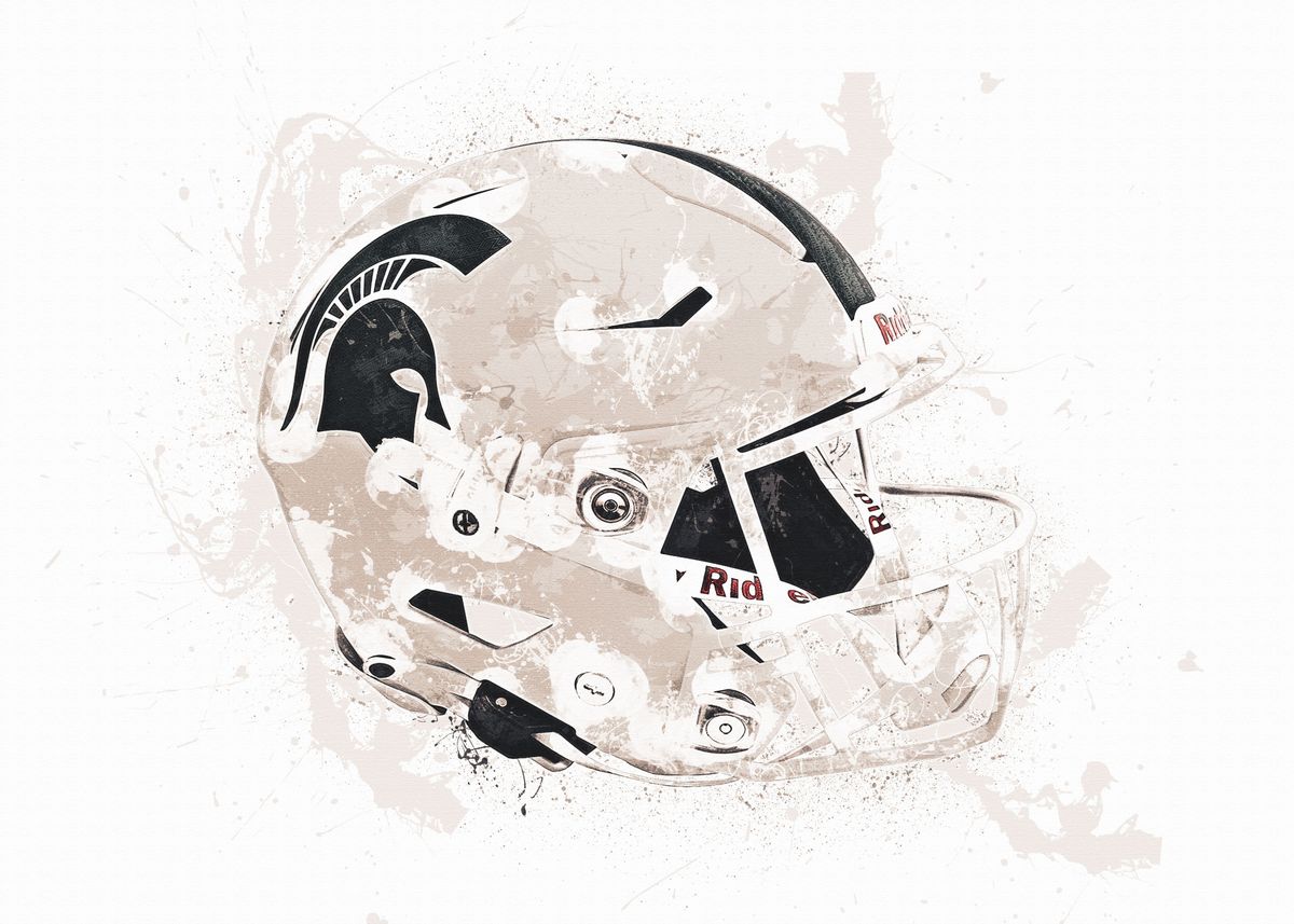 'MICHIGAN STATE Helmet' Poster, picture, metal print, paint by Jamie ...