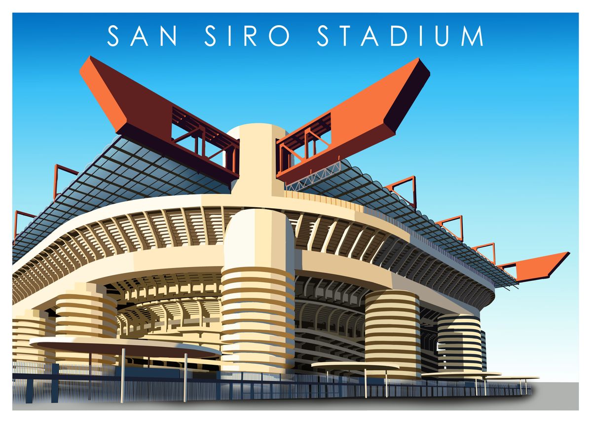 'San Siro Stadium' Poster, picture, metal print, paint by OmegaArt ...
