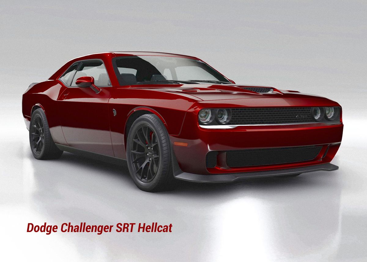 'Dodge Challenger Hellcat' Poster, picture, metal print, paint by One ...