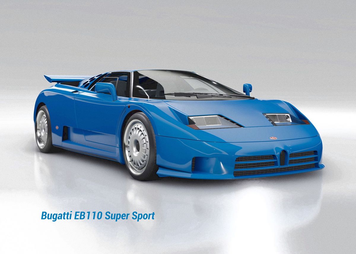 'Bugatti EB110 Super Sport' Poster, picture, metal print, paint by One ...