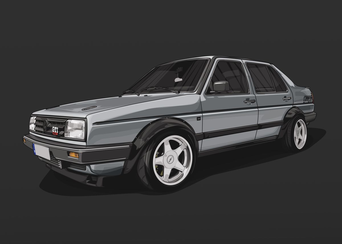 'VW Jetta MK2 GTI' Poster, picture, metal print, paint by POWERDRAWINGS ...