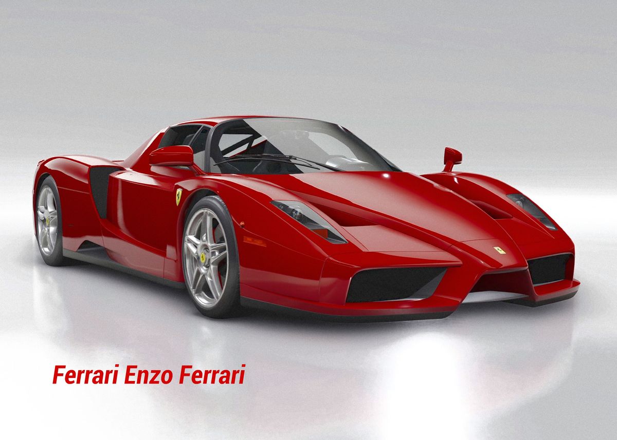 'Ferrari Enzo Ferrari' Poster, picture, metal print, paint by One Line ...
