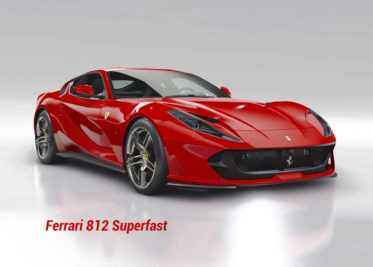 'Ferrari 812 Superfast' Poster, picture, metal print, paint by One Line ...