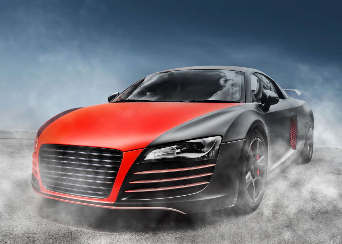 'Audi R8' Poster, picture, metal print, paint by Roman Stasiuk | Displate