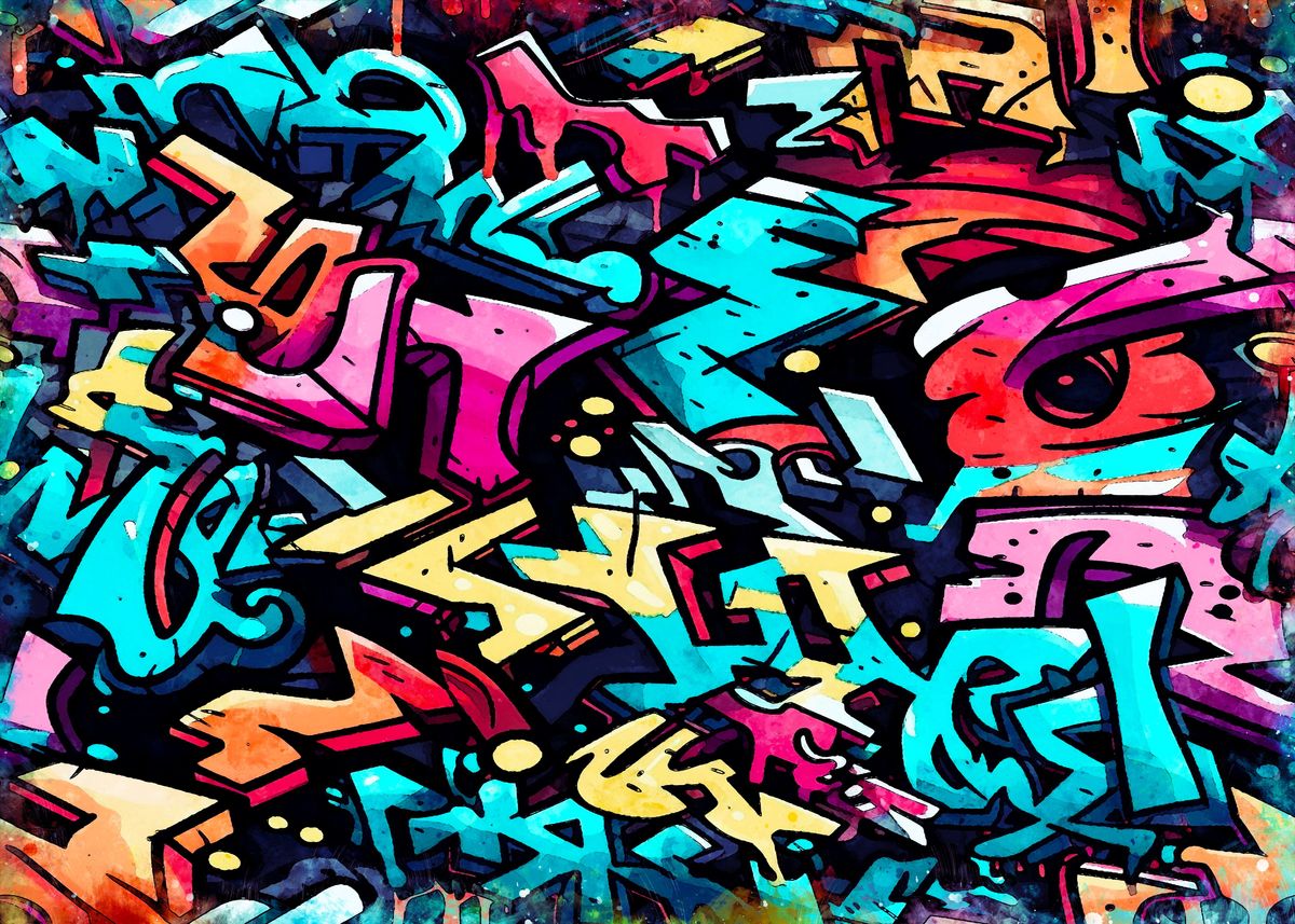 'Graffiti Poster' Poster, picture, metal print, paint by Grafitti ...