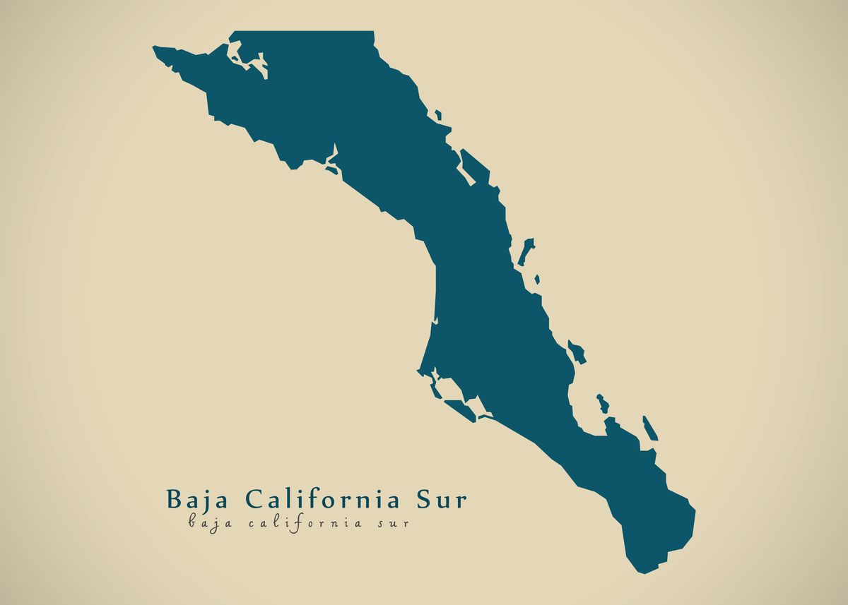 'Baja California Sur map' Poster, picture, metal print, paint by Ingo ...