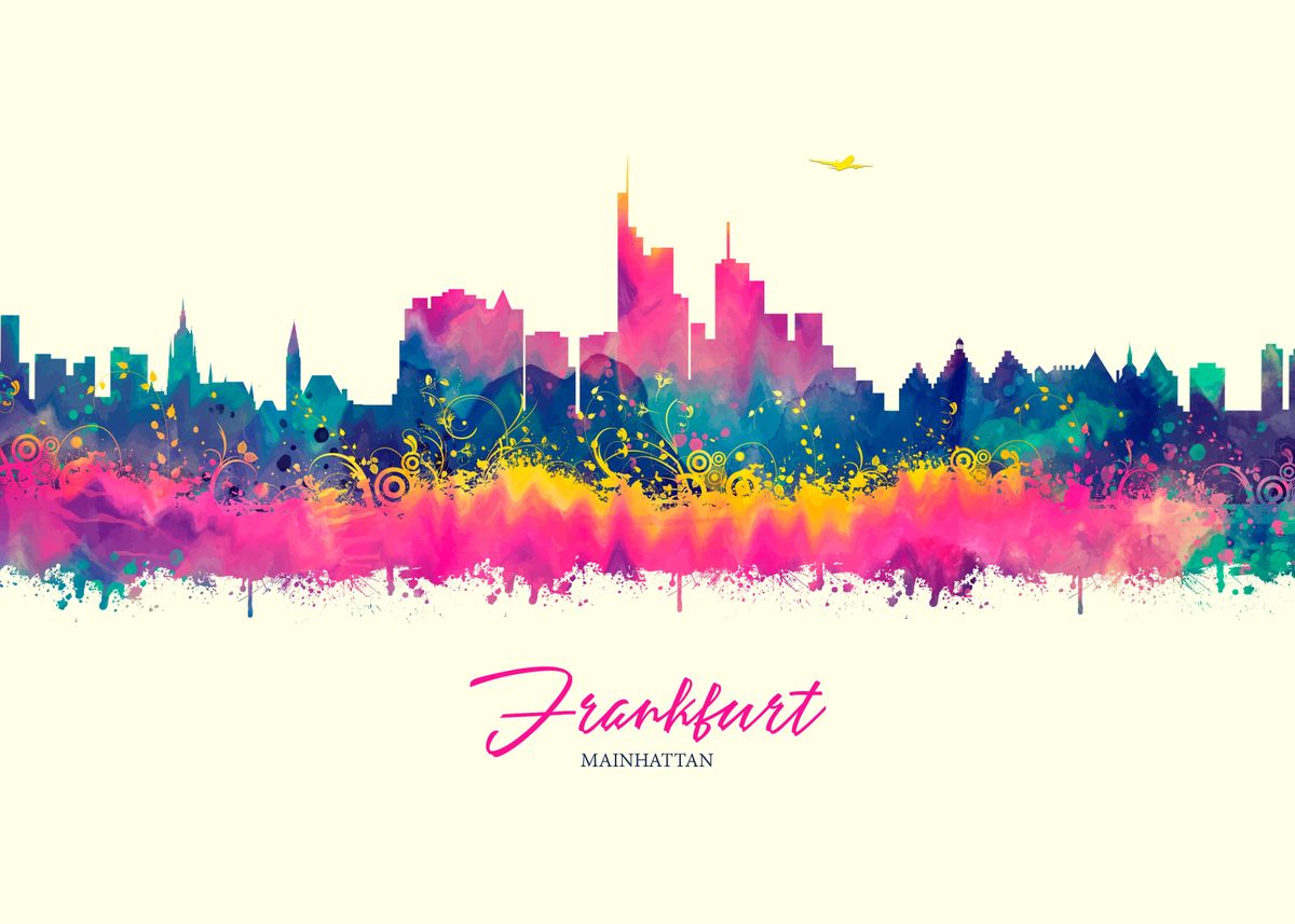 'Frankfurt MAINHATTAN' Poster, picture, metal print, paint by Denis ...