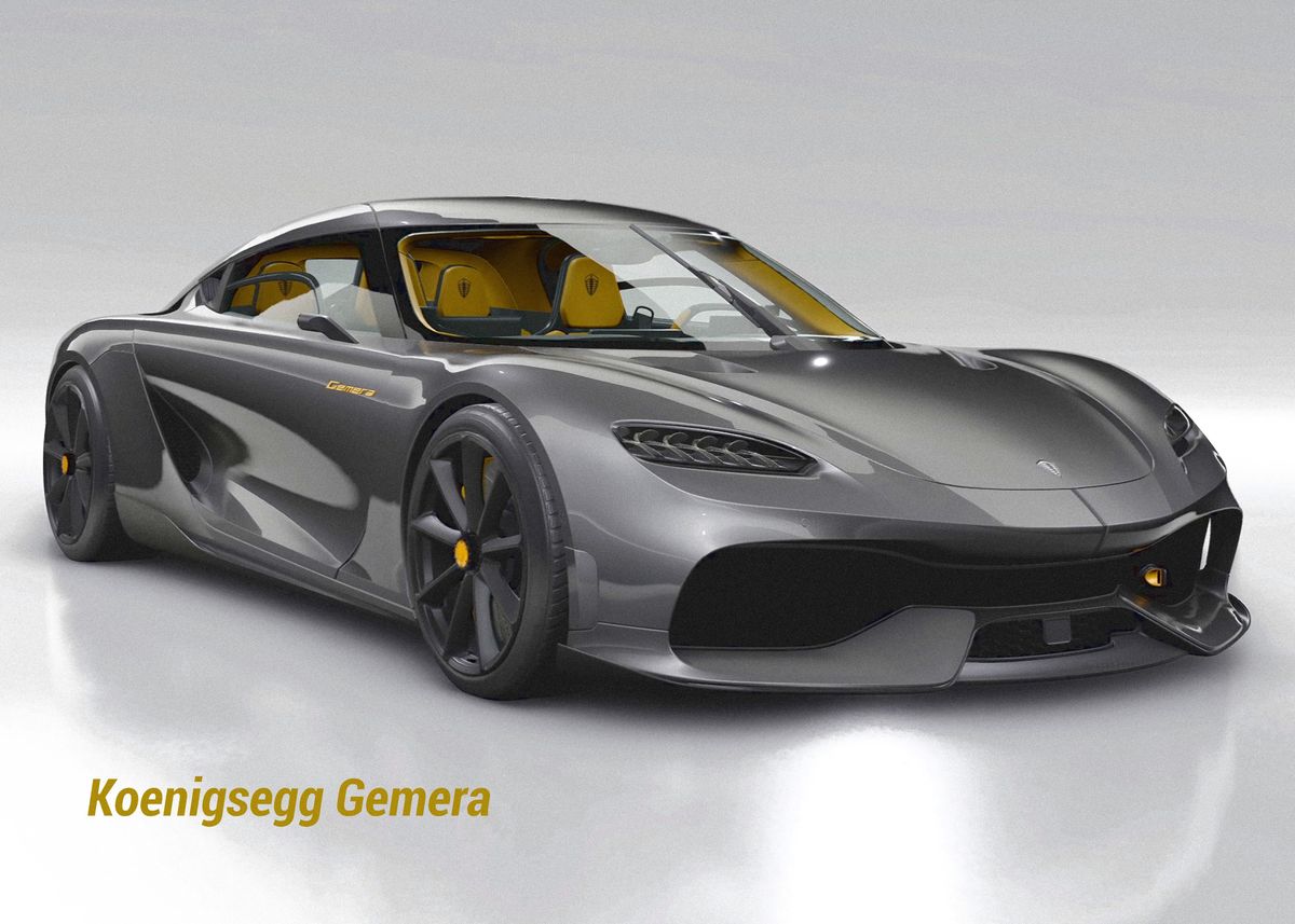 'Koenigsegg Gemera' Poster, picture, metal print, paint by One Line ...