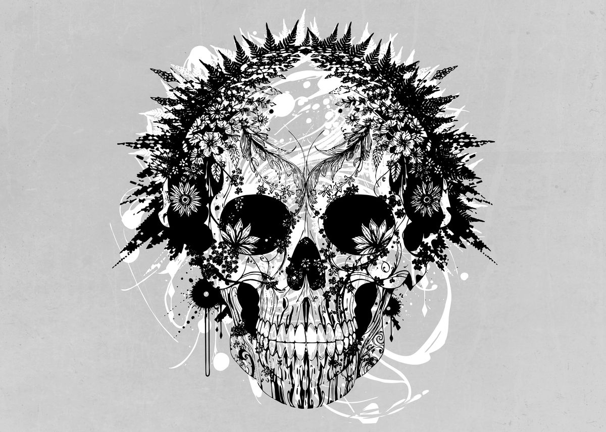 'Psychedelic Skulls ' Poster, picture, metal print, paint by One Red ...