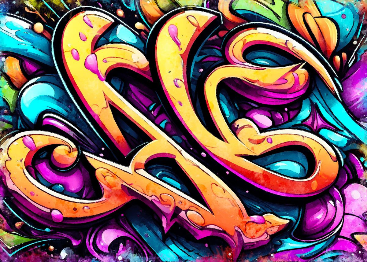 'Graffiti Poster' Poster, picture, metal print, paint by Grafitti ...