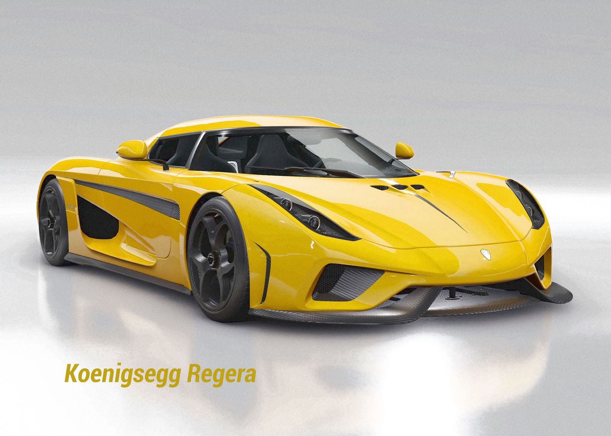 'Koenigsegg Regera' Poster, picture, metal print, paint by One Line ...