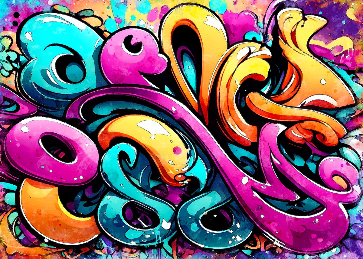 'Graffiti Poster' Poster, picture, metal print, paint by Grafitti ...