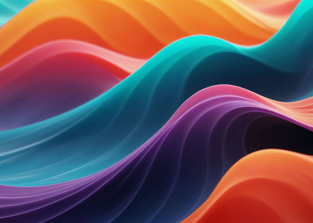 'Colorful waves' Poster, picture, metal print, paint by Giuseppe ...