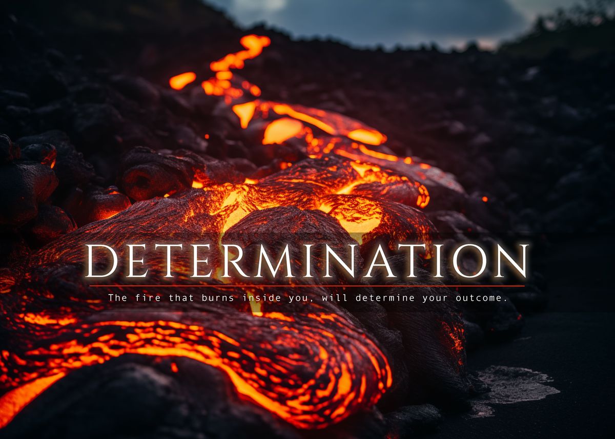 'Determination Motivational' Poster, picture, metal print, paint by ...