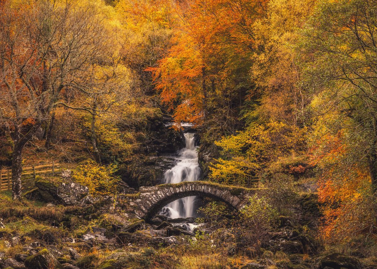 'Glen Lyon Waterfall' Poster, picture, metal print, paint by Craig ...