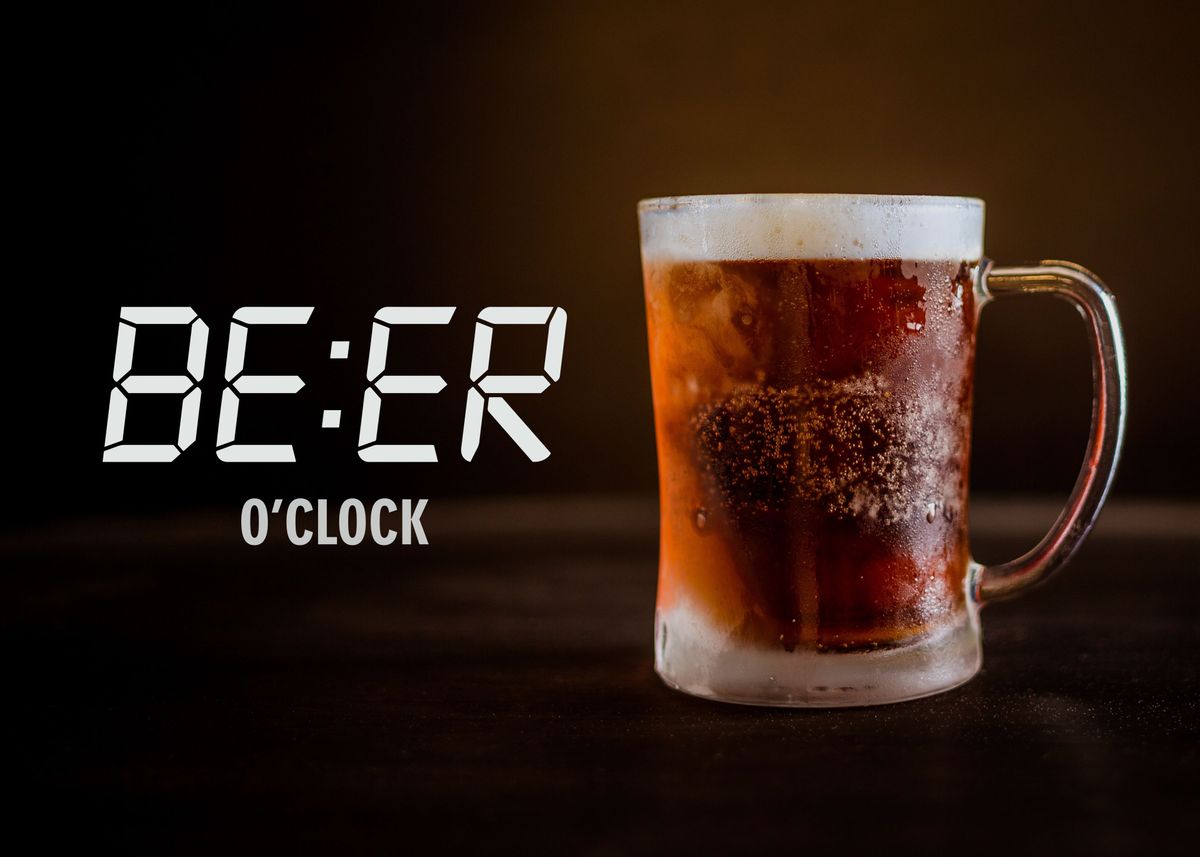 'Beer Oclock' Poster, picture, metal print, paint by Ba Ab | Displate