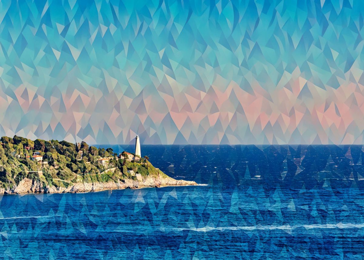 'Lighthouse of Cap Ferrat' Poster, picture, metal print, paint by ...