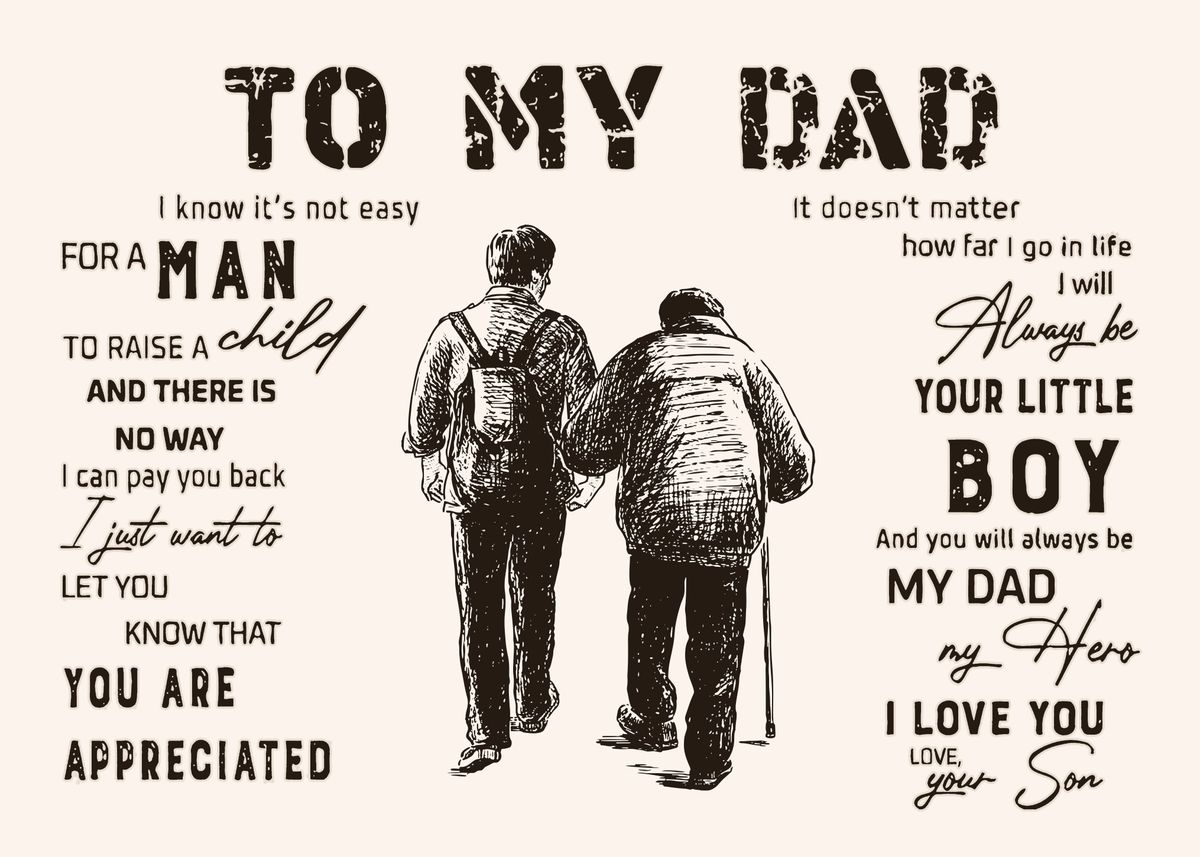 'To My Dad Father And Son' Poster, picture, metal print, paint by Loves ...