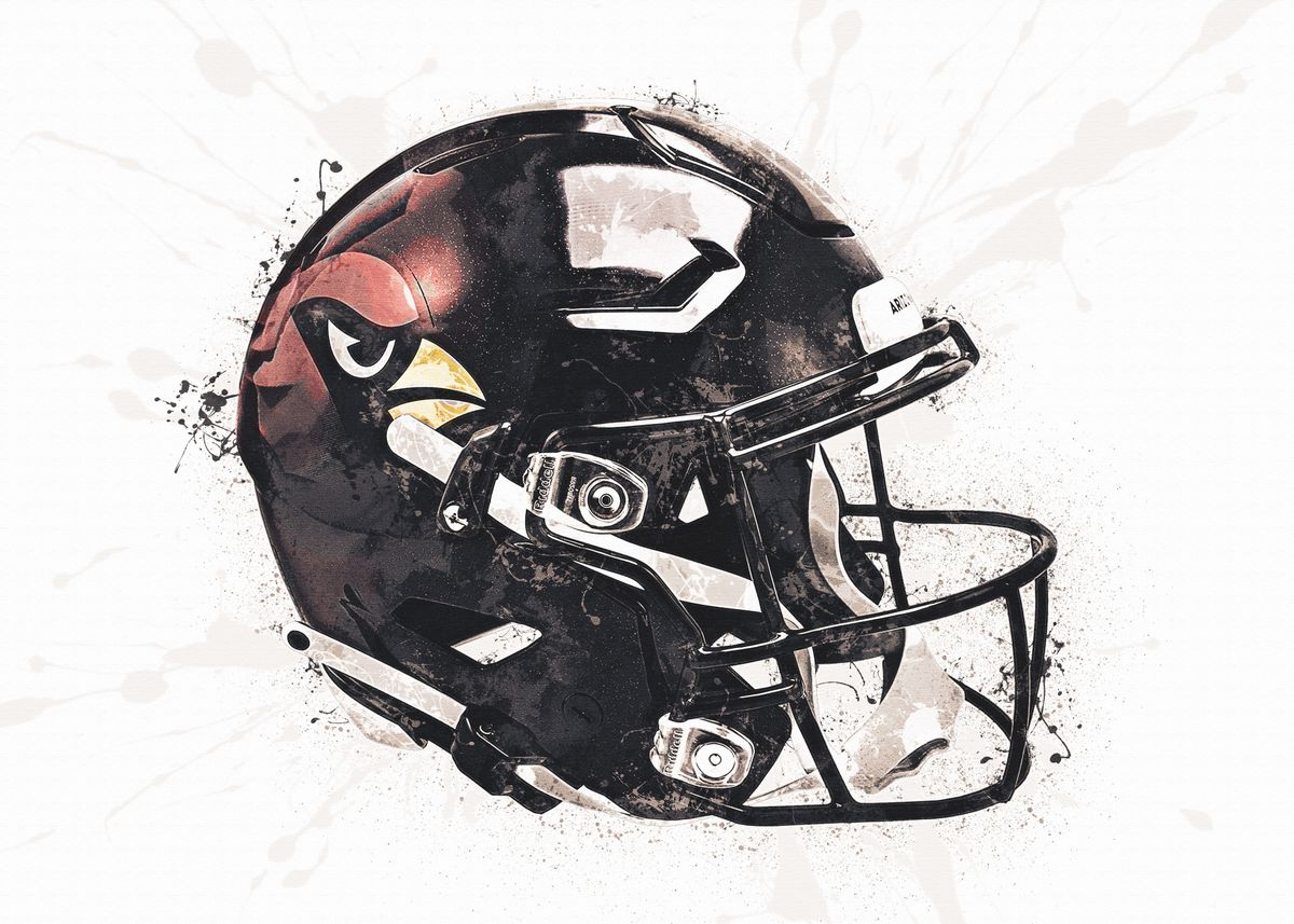 'Arizona Cardinals Helmet' Poster, picture, metal print, paint by Jamie ...
