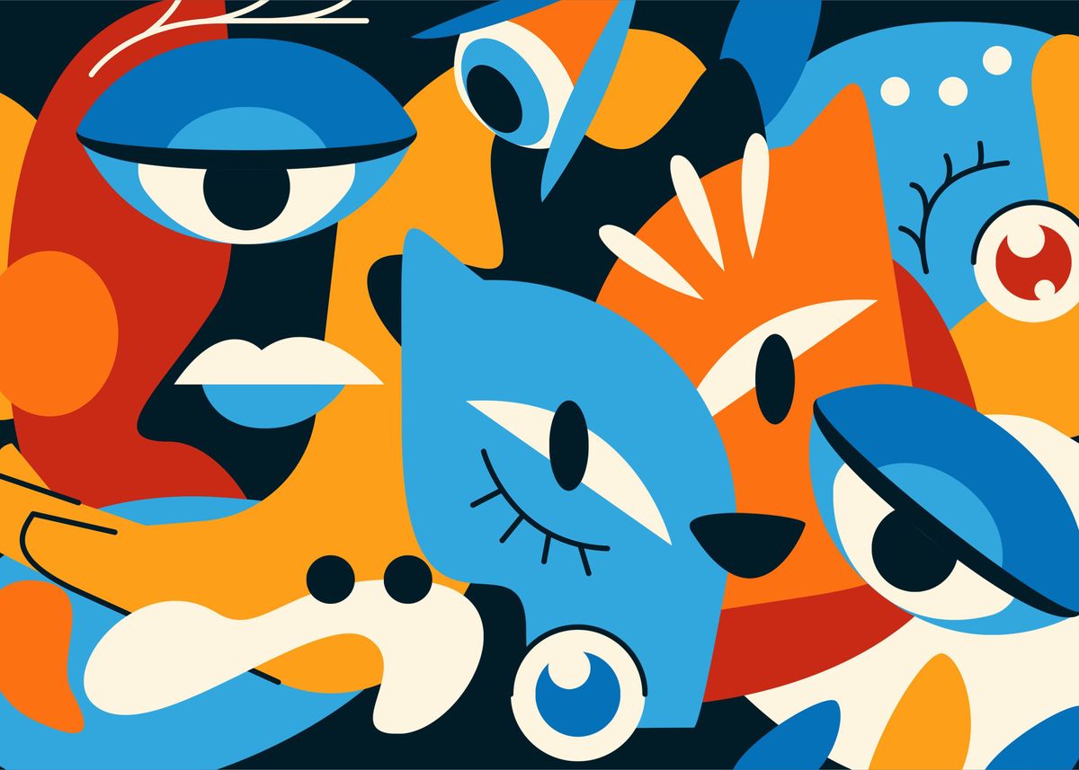 'Abstract Of Keith Haring' Poster, picture, metal print, paint by ...