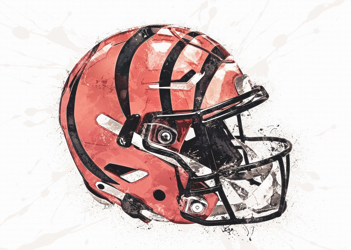 'Cincinnati Bengals Helmet' Poster, picture, metal print, paint by ...