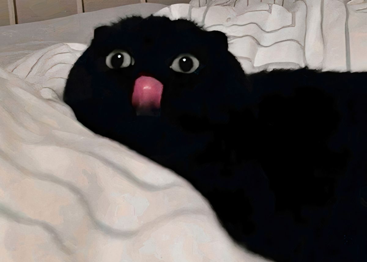 'That one weird black cat' Poster, picture, metal print, paint by ...