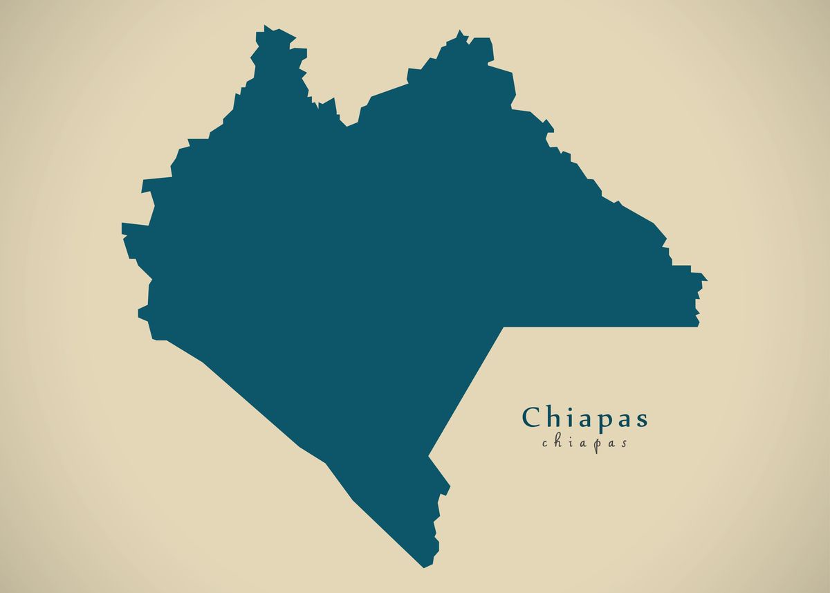 'Chiapas Mexico map' Poster, picture, metal print, paint by Ingo ...