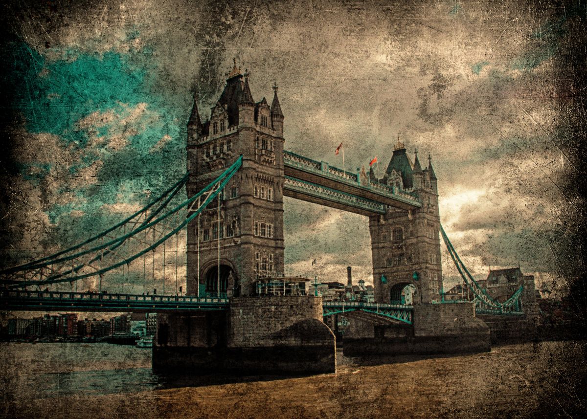 'London Bridge grunge' Poster, picture, metal print, paint by Gianluca ...