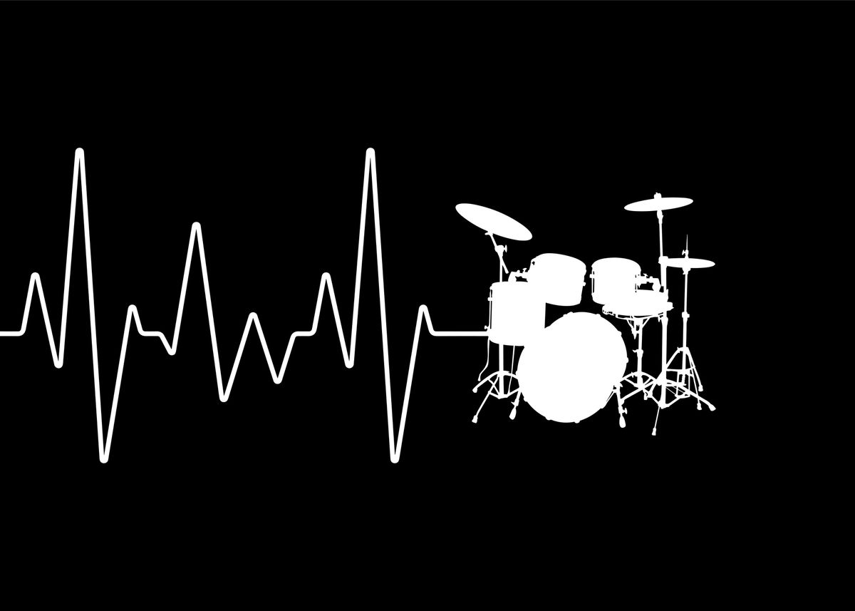 'Drums Heartbeat' Poster, picture, metal print, paint by Vicky Hanggara ...