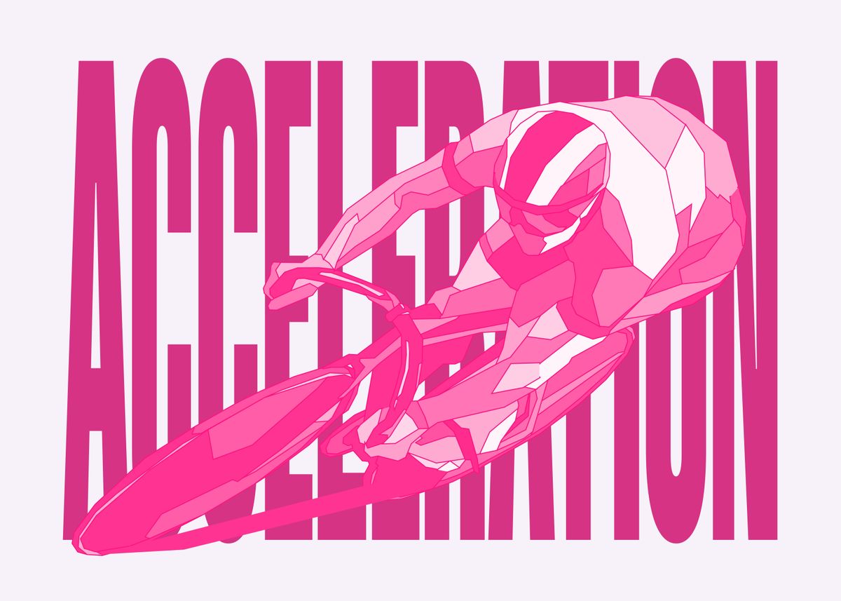 'Cycling Acceleration' Poster, picture, metal print, paint by Ro | Displate