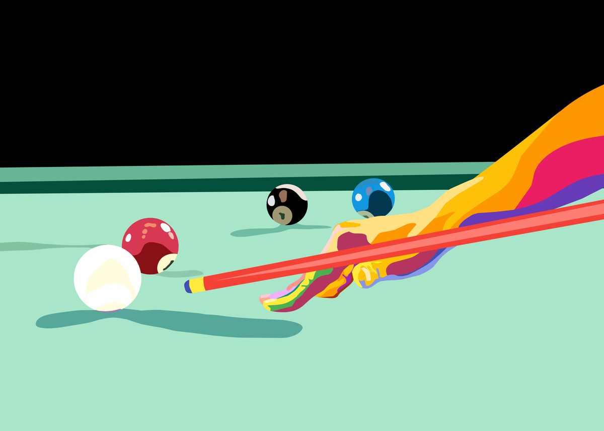 'Billiard in pop art' Poster, picture, metal print, paint by Ihsa ...