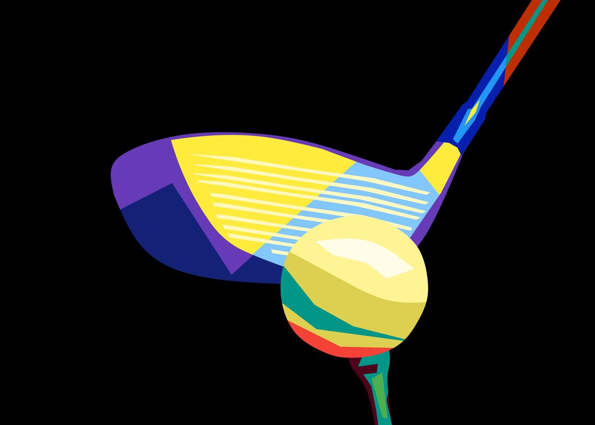 'golf in pop art' Poster, picture, metal print, paint by Ihsa Nuddin ...